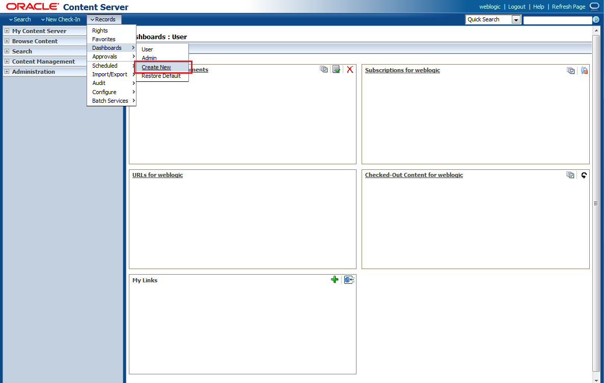 Hostile Coding: Oracle UCM: Dashboard