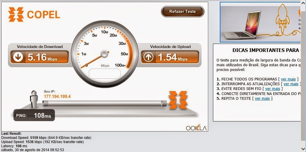 Blog do Simeão: Como medir a Velocidade da Internet