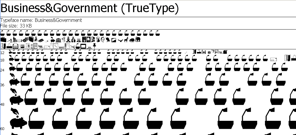 Fonts: Business&Government (TrueType) Free Download