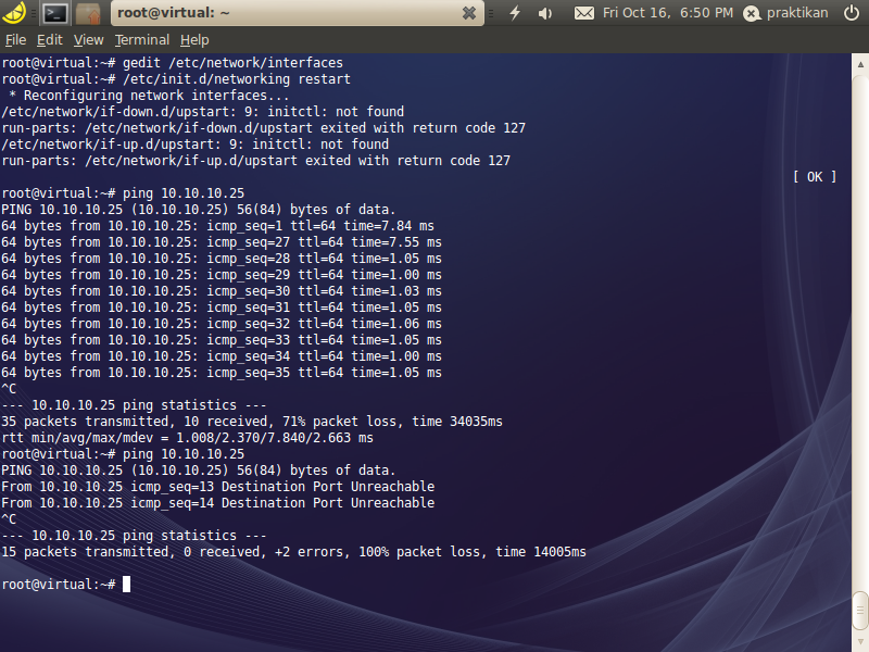 KISAH PERJALANAN: Melakukan perintah REJECT dan DROP pada Linux Ubuntu