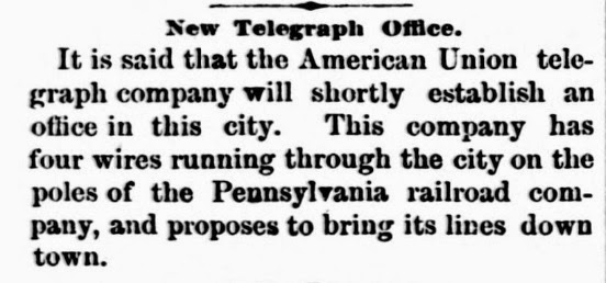 On This Day: Telegraph office opens