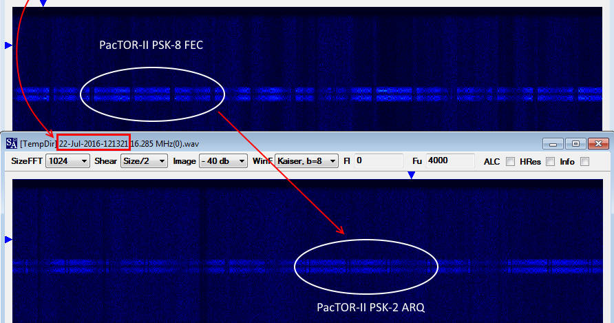 PacTOR-II, modulation changes | diario SWL I-56578 Antonio
