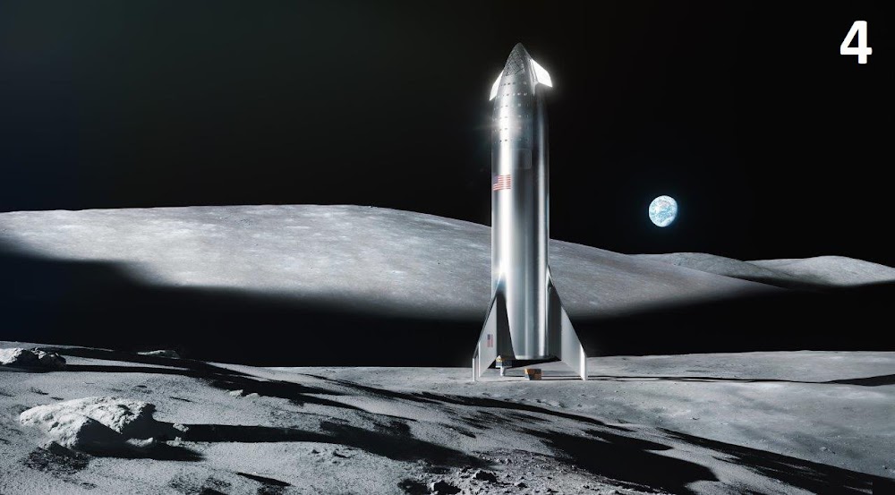 New official renders of SpaceX Starship on the Moon & at Mars Base ...
