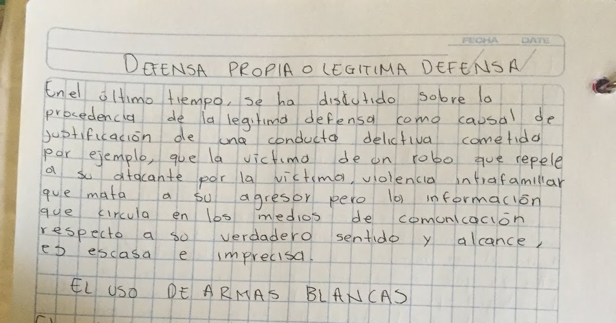 Defensa propia o legitima defensa