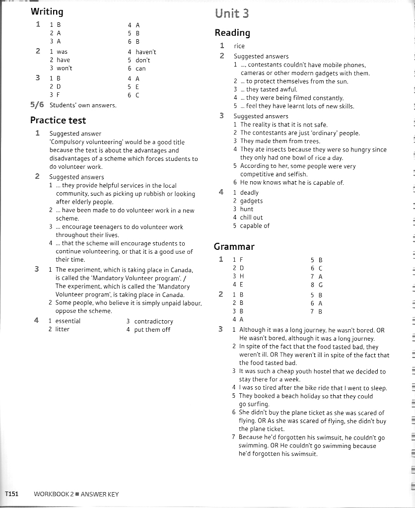 Activities with 2º Bachillerato: Solutions Workbook Unit 2