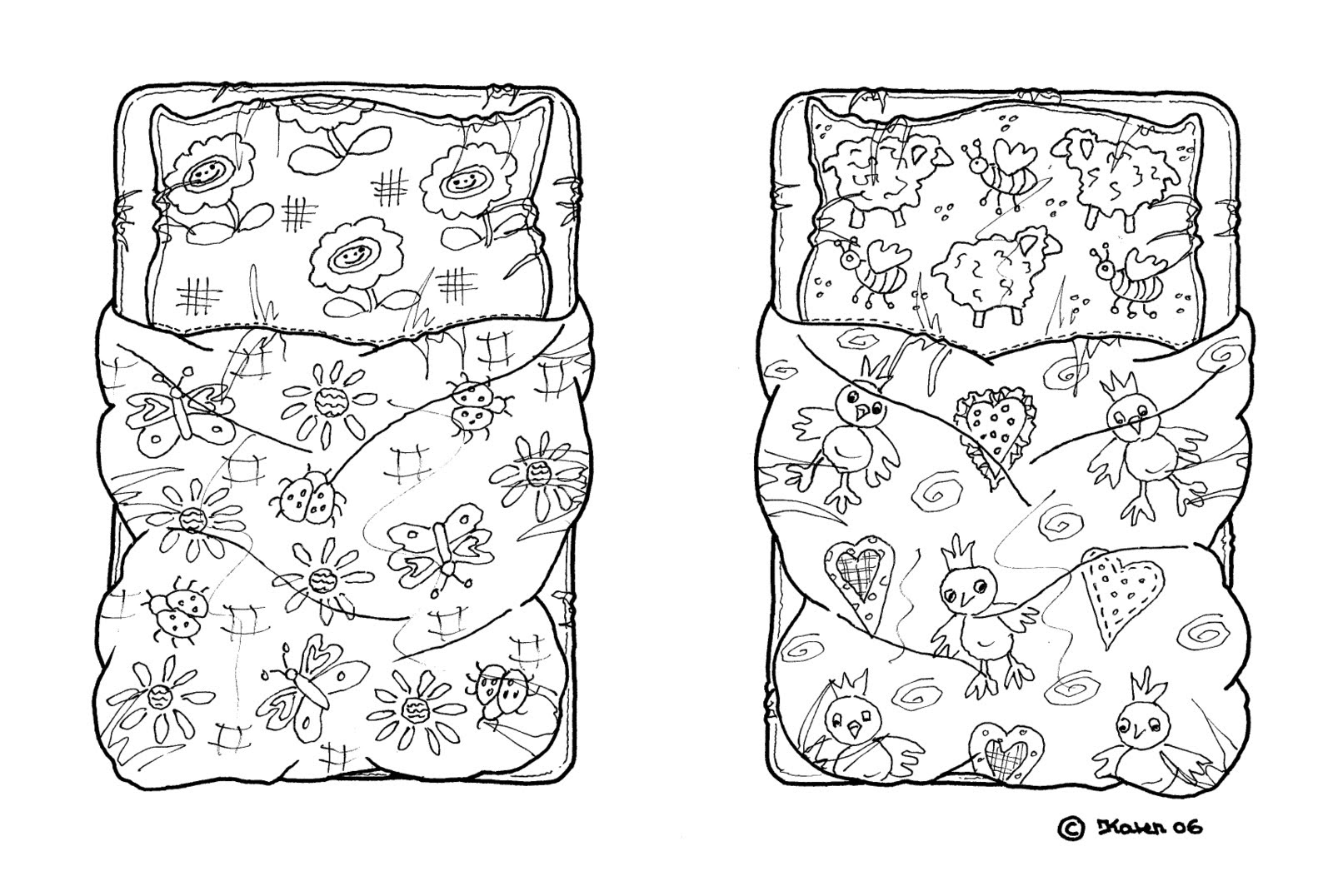 Karen`s Paper Dolls: Beds to Print and Colour. Senge til at printe og ...