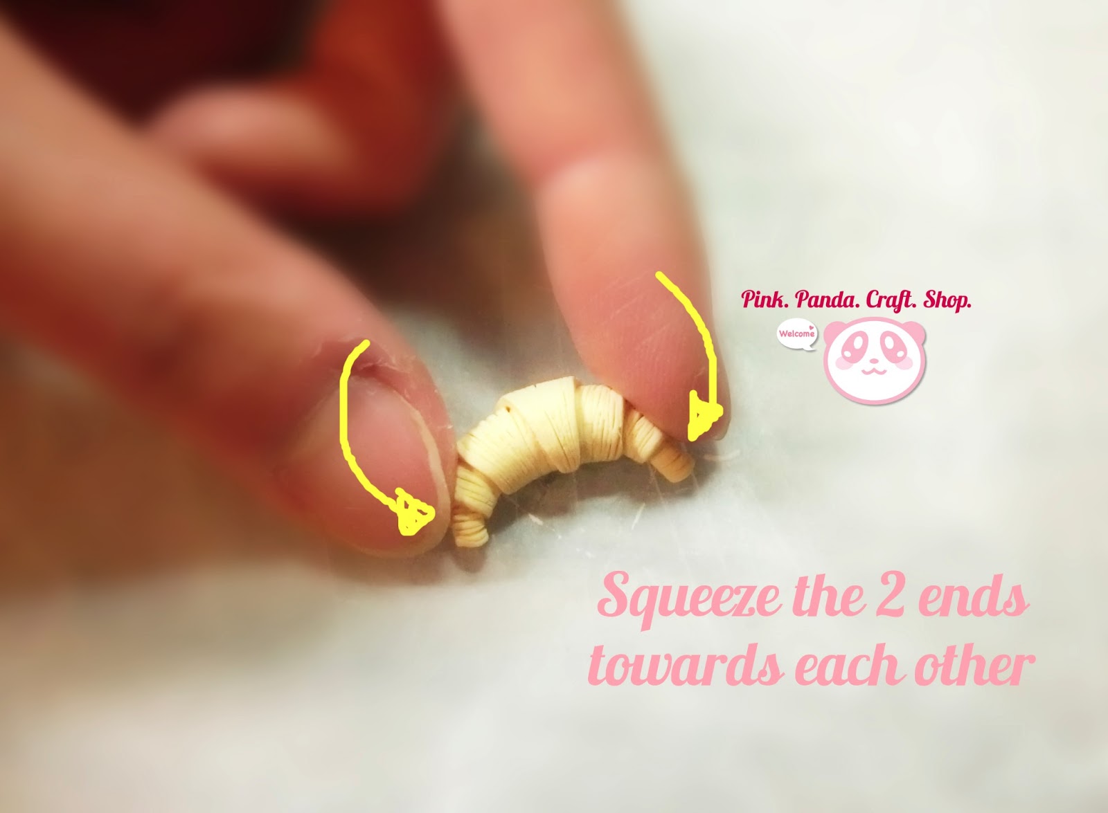 PinkPandaCraftShop: How to make polymer clay croissant~