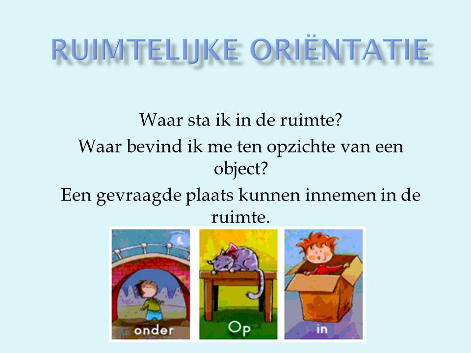 Welkom in de bolletjesklas!: Integratie K1-K2 ~Ruimtelijke oriëntatie~
