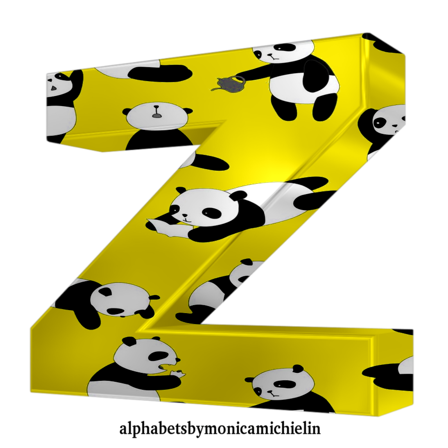 Monica Michielin Alphabets: ALFABETO AMARELO PANDA, YELLOW ALPHABET ...