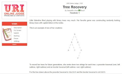 URI Online Judge Solution 1191 Tree Recovery- Solution in C, C++, Java, Python and C# - Online ...