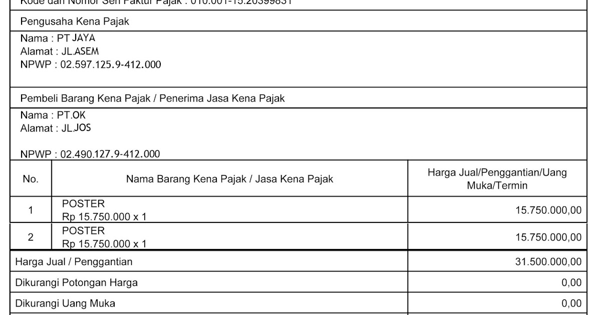 Tren Gaya 29+ Contoh Faktur Pajak Jasa