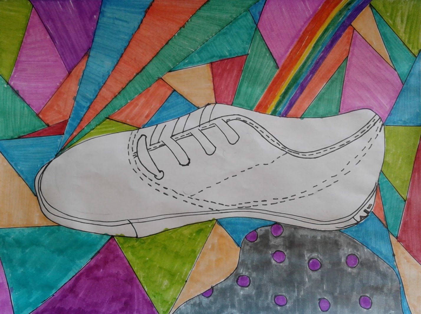a faithful attempt: Observational Shoe Contour Drawing with Patterns
