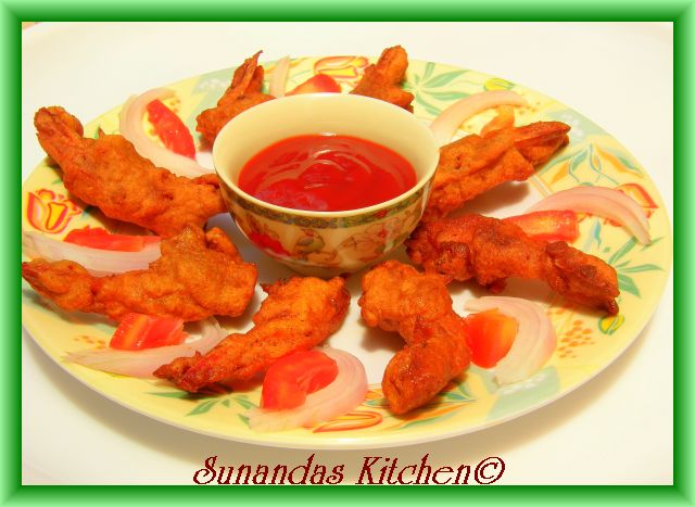 Recipes from Sunanda's Kitchen: Prawn Pakora/Prawn Fritters