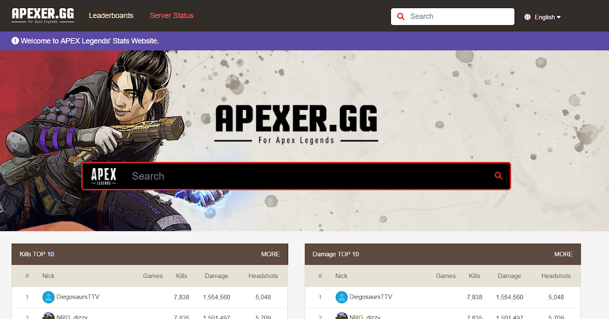 Compare your APEX Legends stats with other players on APEXER