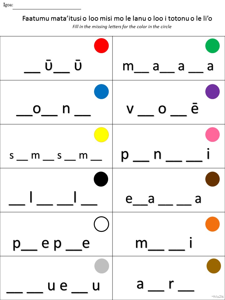 Samoan for Kids: Samoan Colors 🖍