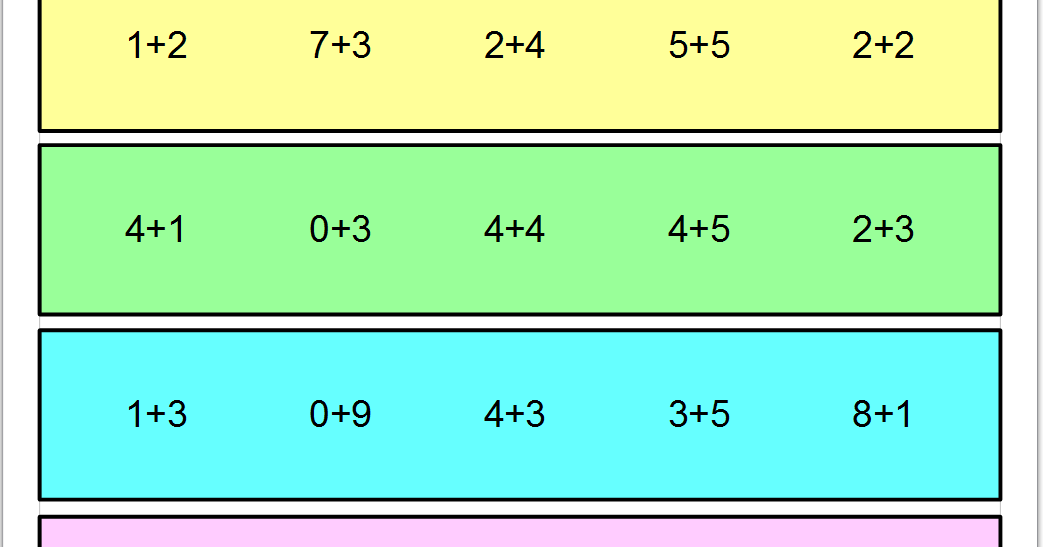 Addition and Number Clip Strips