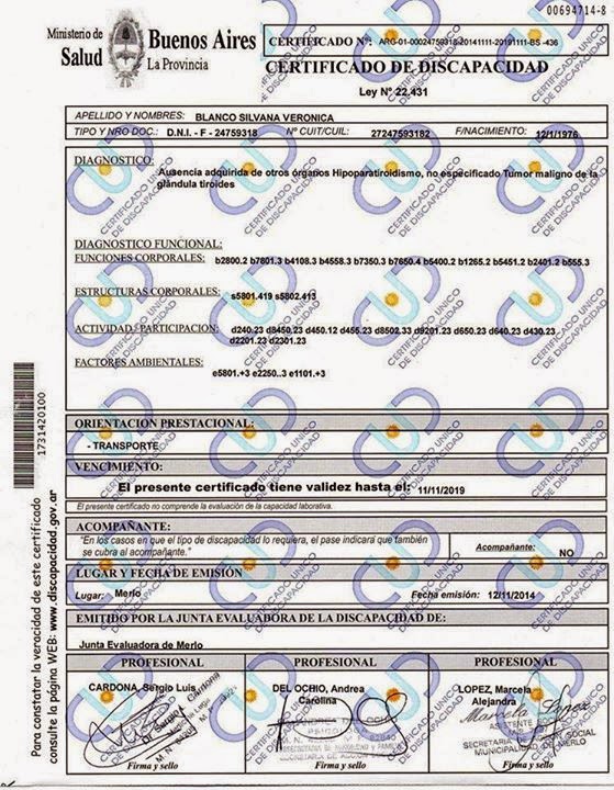 Actira : Hipoparatiroidismo Certificado de discapacidad