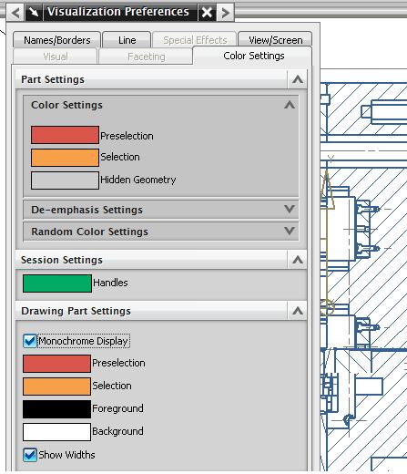 setting monocrome display drafting using Siemes NX ~ Unigraphics & Siemens NX Tutorial