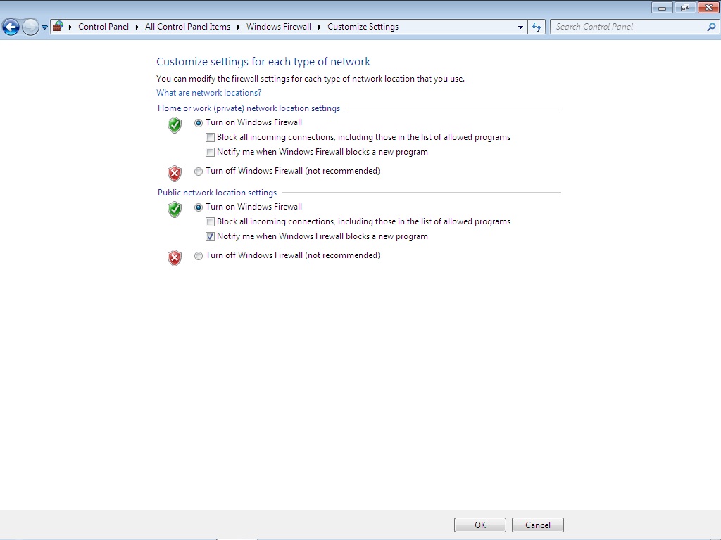 Configuring Window Firewall.