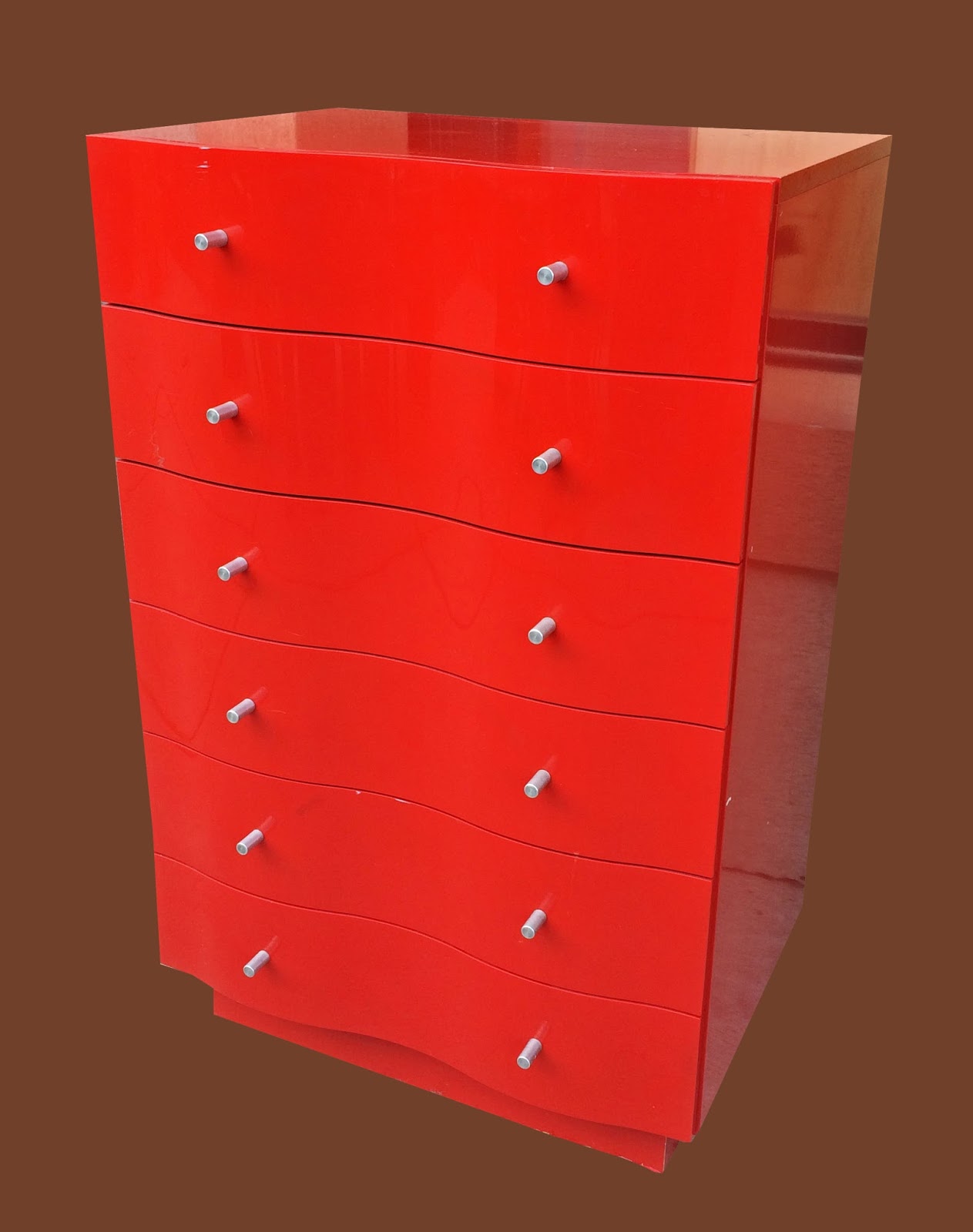Uhuru Furniture & Collectibles: Small Red 6-Drawer Chest of Drawers ...