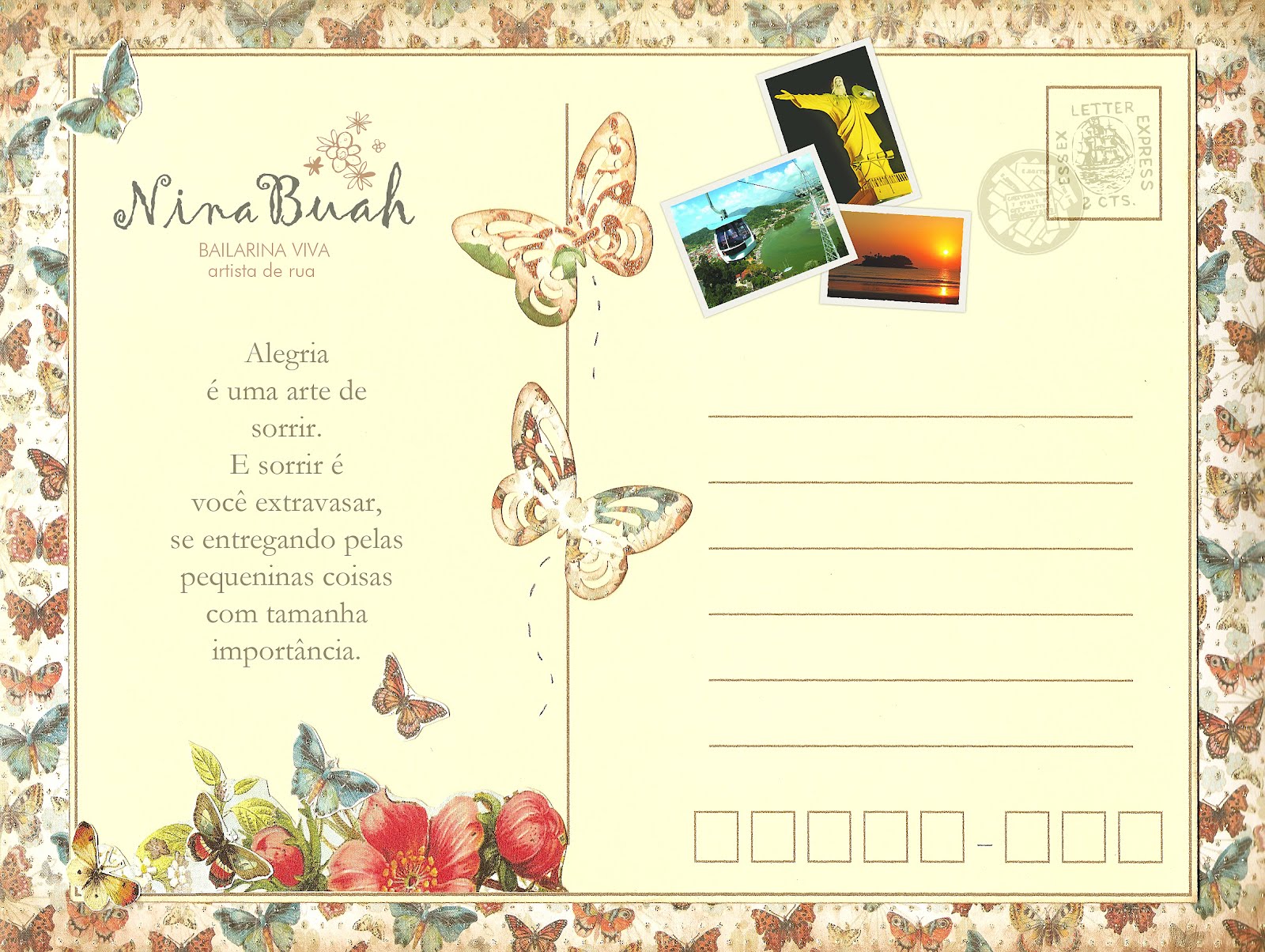 *ARTÍSTA DE RUA - ESTÁTUA BAILARINA VIVA NININHA*.: Postais De Nina Buah.