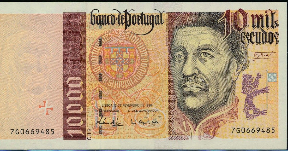 Portugal 10000 Escudos banknote 1998 Prince Henry the Navigator|World ...