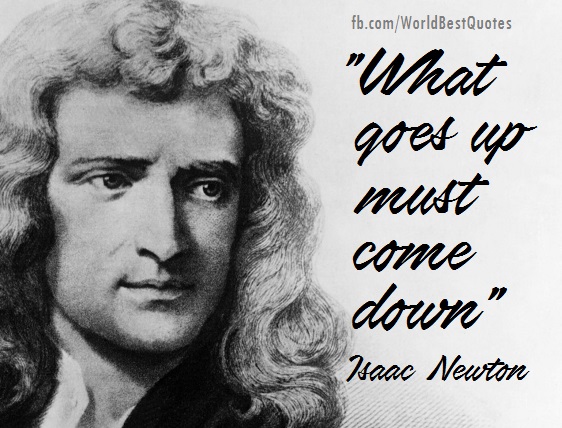 The World Best Quotes: "What goes up must come down." - Isaac Newton