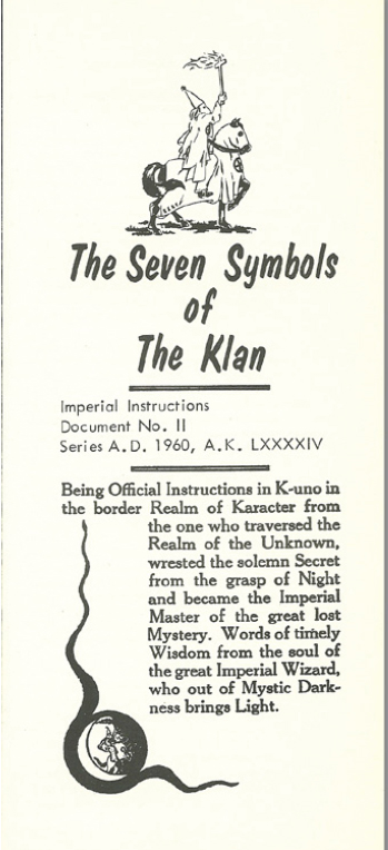 BOOKTRYST: Dark Knights in White Satin Hoods: A Ku Klux Klan Library