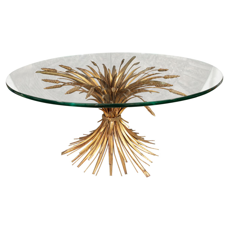 The Modern Sophisticate: Vintage Gold Wheat Sheaf Tables