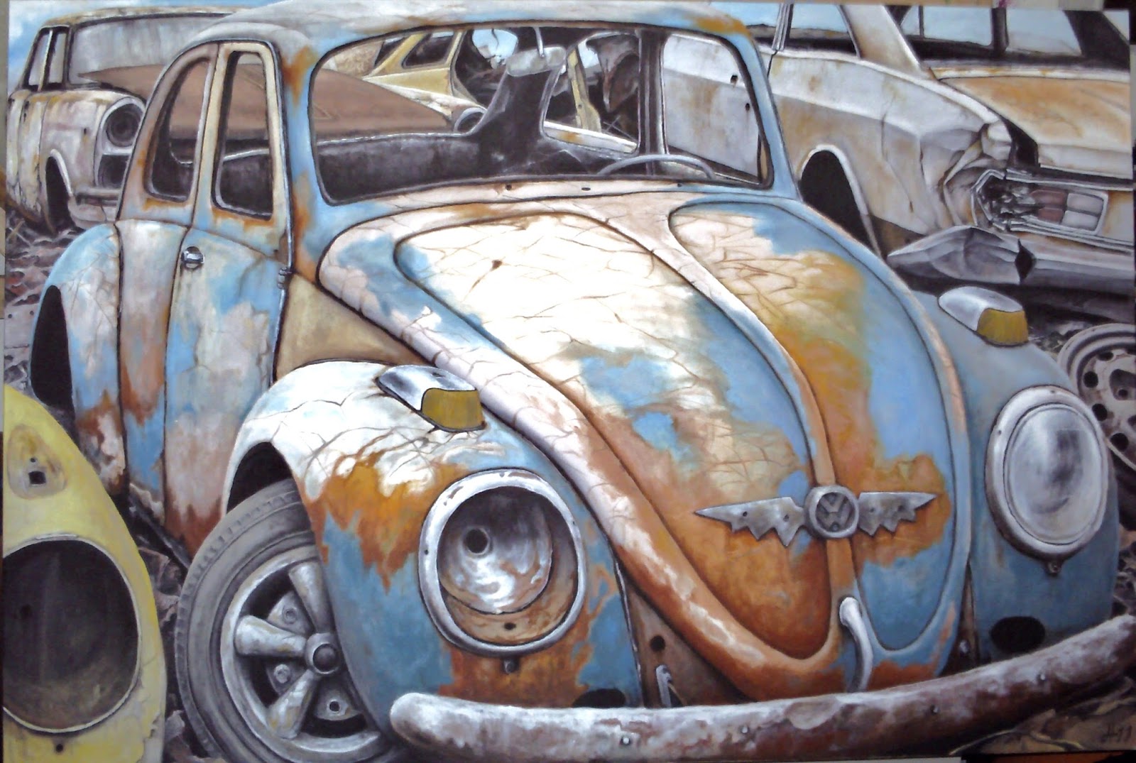 ramonbrandao: Fusca colorido, óleo s/tela, 80 x 120 cm, 2009. Etapas de ...