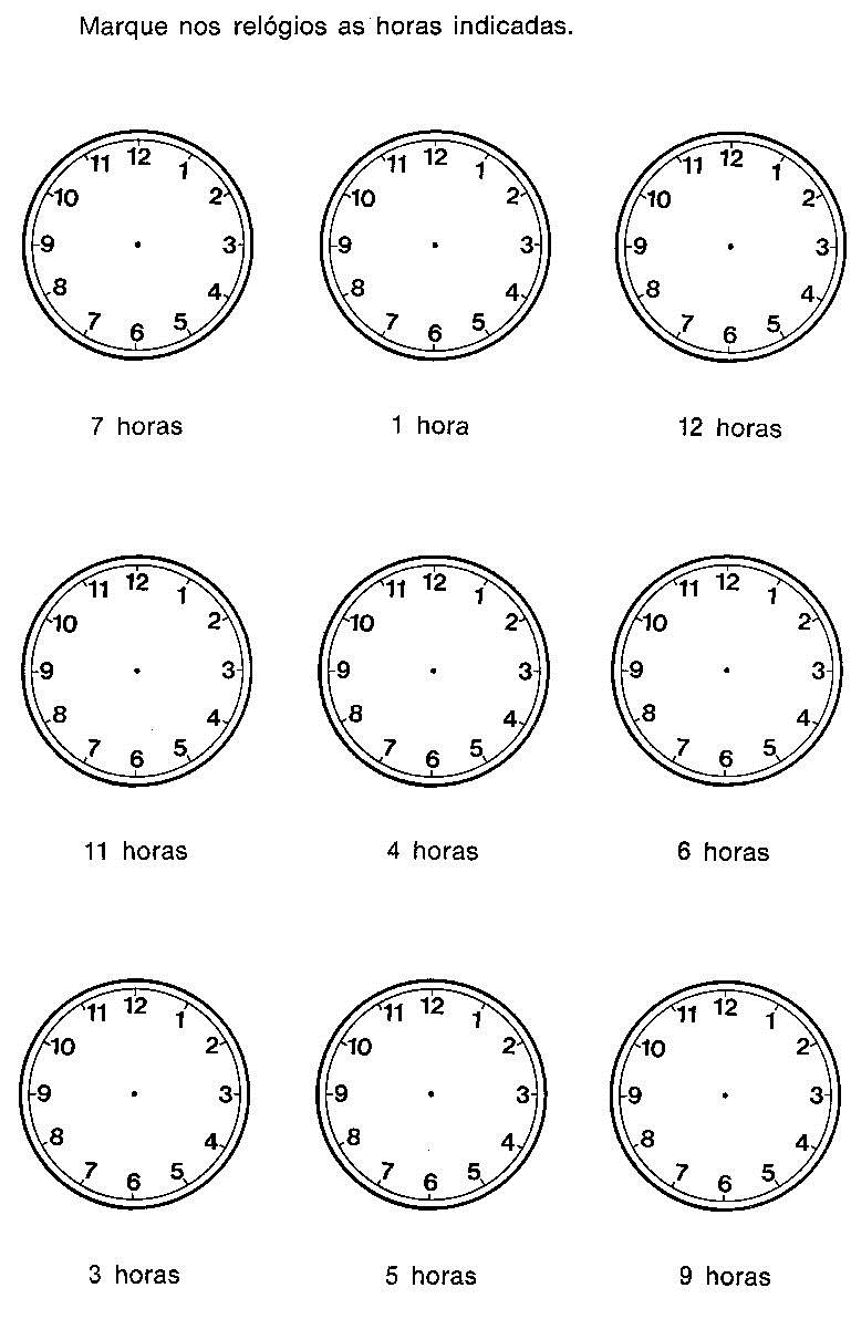MATEMÁTICA- horas exatas ~ Atividades