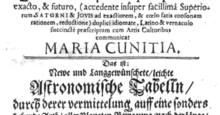 Women of History: Maria Cunitz - 17th-Century Astronomer