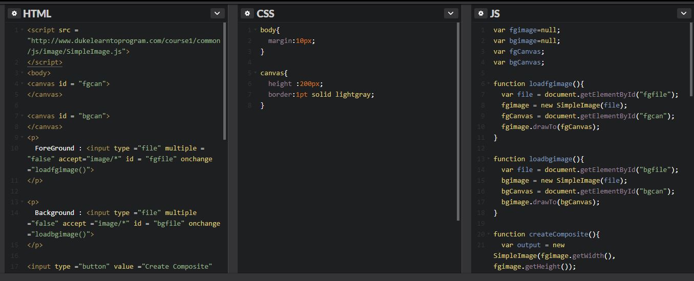 Project GreenScreen - HTML,CSS and Java Script