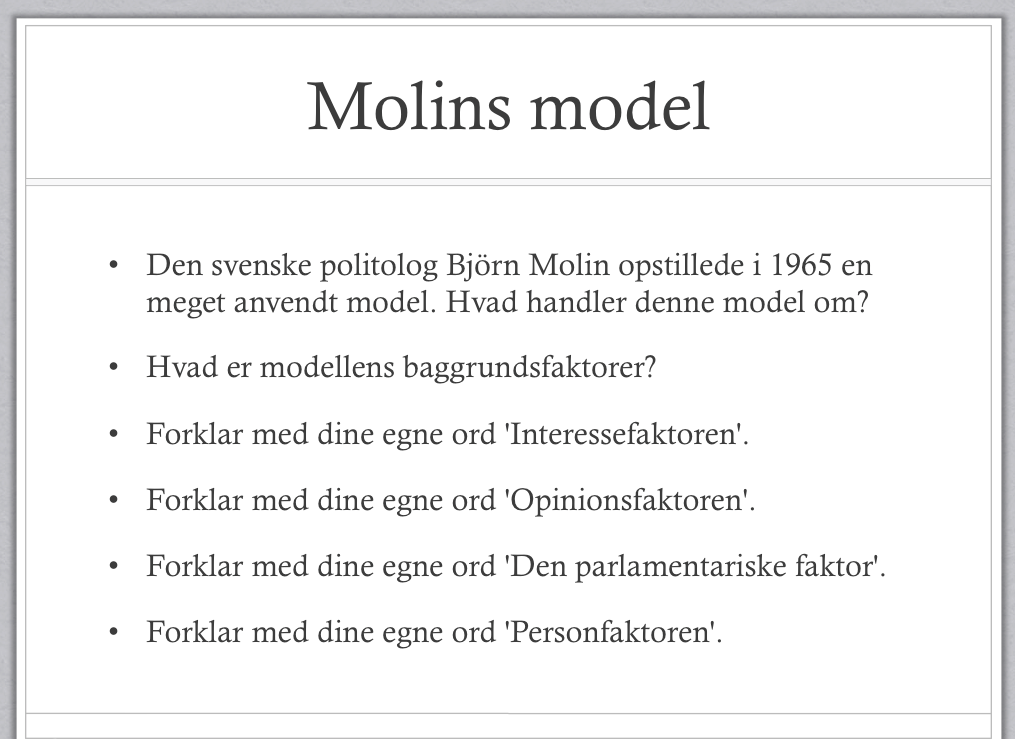 Tornbjerg 2h: Molins model