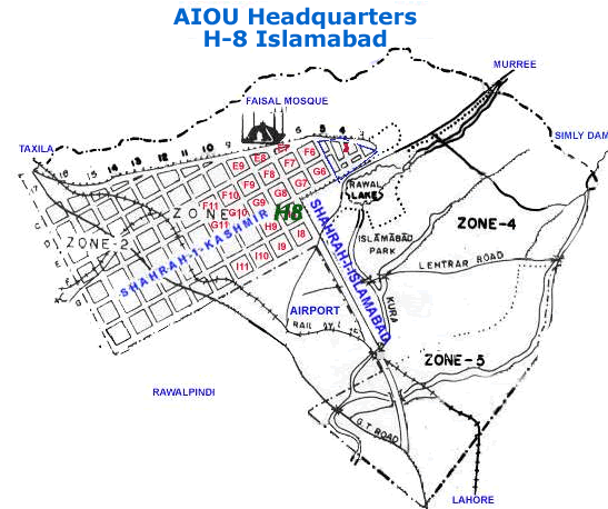 ALLAMA IQBAL OPEN UNIVERSITY: AIOU Campus Location