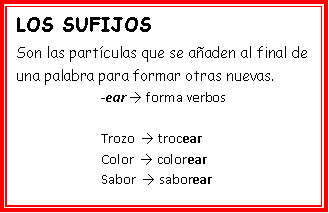 MOLINILLOS DE COLORES: LOS SUFIJOS....