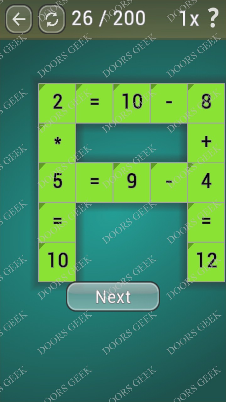 Math Games [Beginner] Level 26 ~ Doors Geek