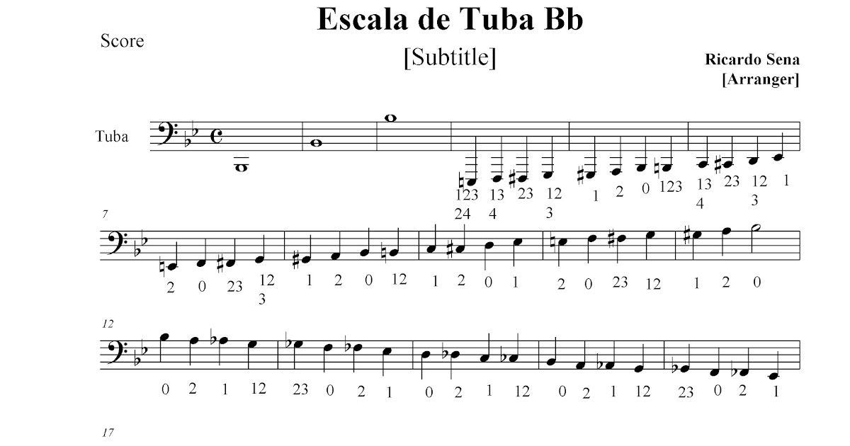 Tocando Tuba e Eufônio: Escala de tuba em Bb