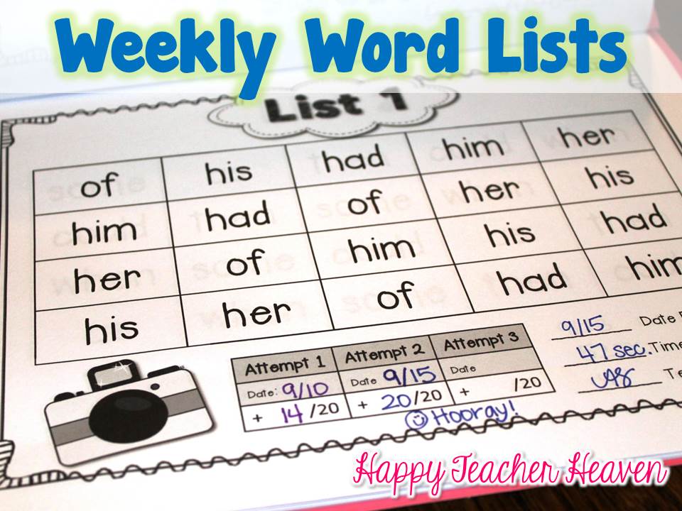 Happy Teacher Heaven: Camera Words Sight Word Folder System