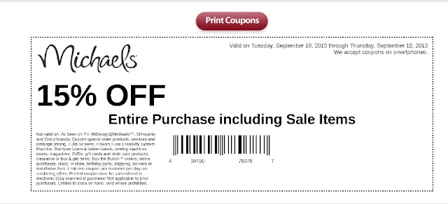 Life Inside the Page: Coupon: Michaels Craft Store 15% off your entire ...