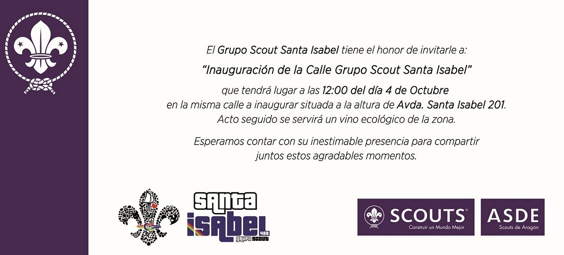 Inauguración de la calle Grupo Scout Santa Isabel | Santa Isabel