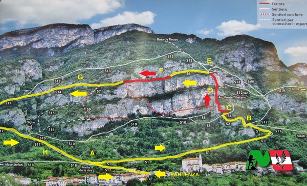 Montagne di escursioni: Ferrata Anelli delle Anguane