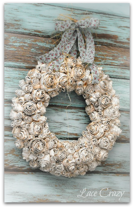 Lace Crazy: DIY Paper Rosette Wreath ~ Paper Roses...