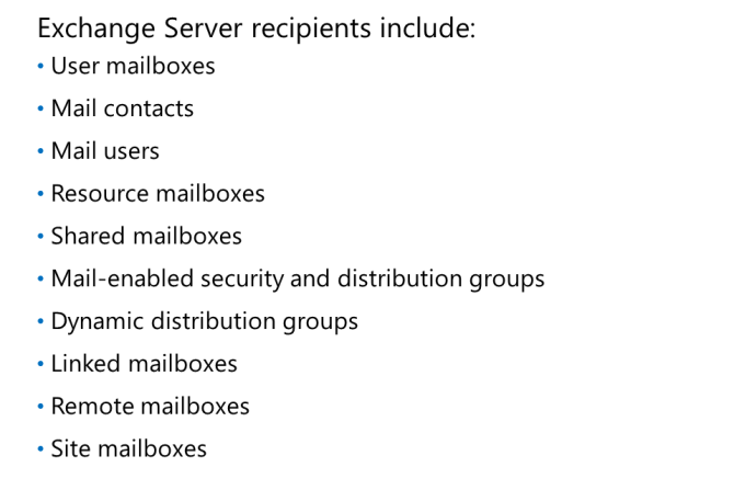 Types of Exchange Server Recipients - Study IT
