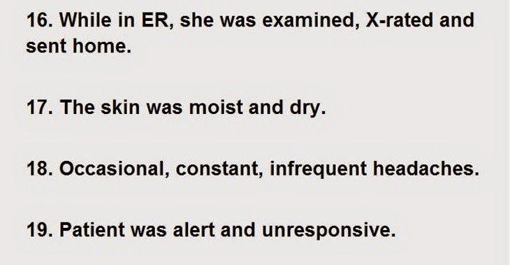 30 Unexpected Sentences Found In Patients Hospital Charts