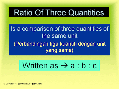 TIP BELAJAR MATEMATIK (TIPS FOR LEARNING MATHEMATICS): RATIO OF THREE ...