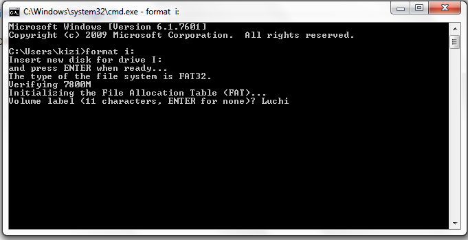 How To Format a Removable Storage Device using Windows Command Prompt ...