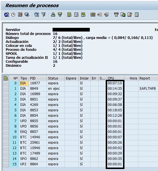 Talk about SAP: SM50: Subir o bajar número de procesos.