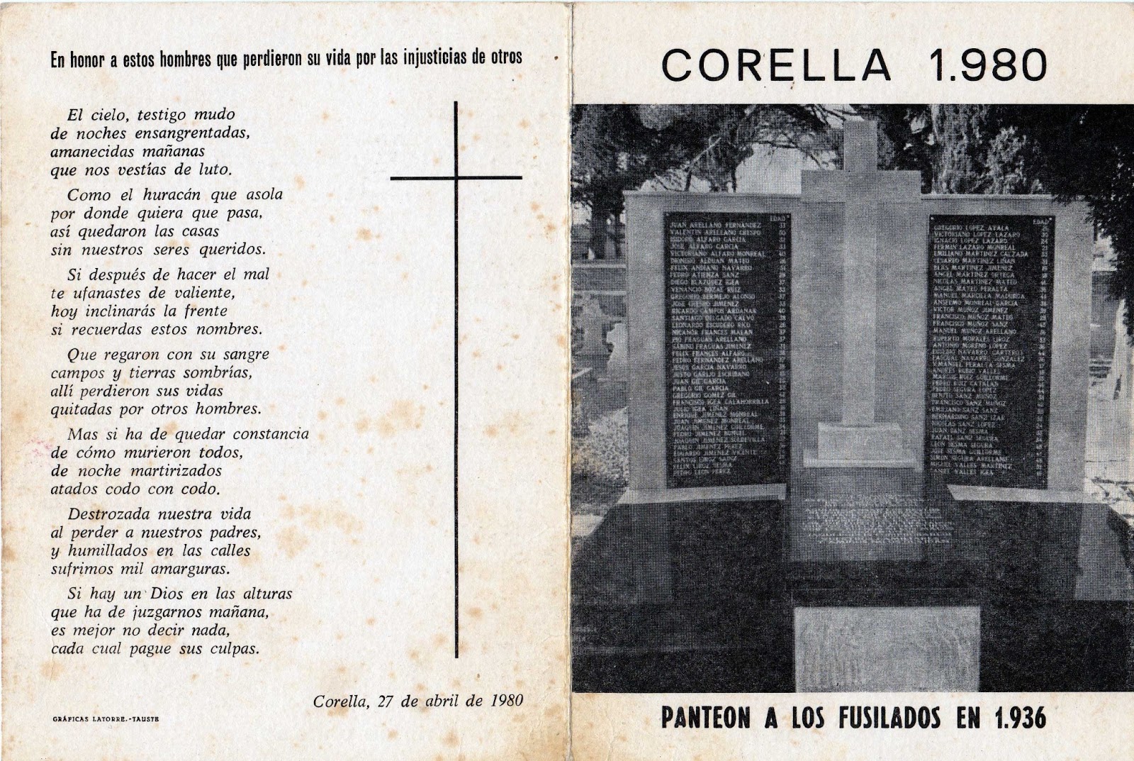 CORELLA por la MEMORIA HISTÓRICA: 2016