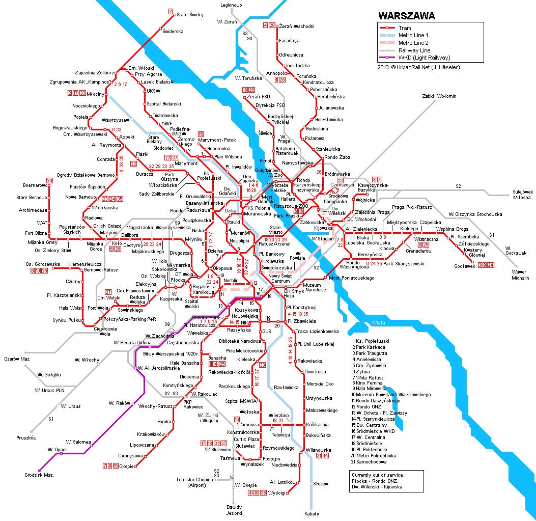 Streetcars and Spatial Analysis: Warszawa Tram Map 2013: There is no ...